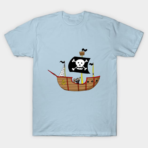 funny pirate ship - Pirate - T-Shirt | TeePublic